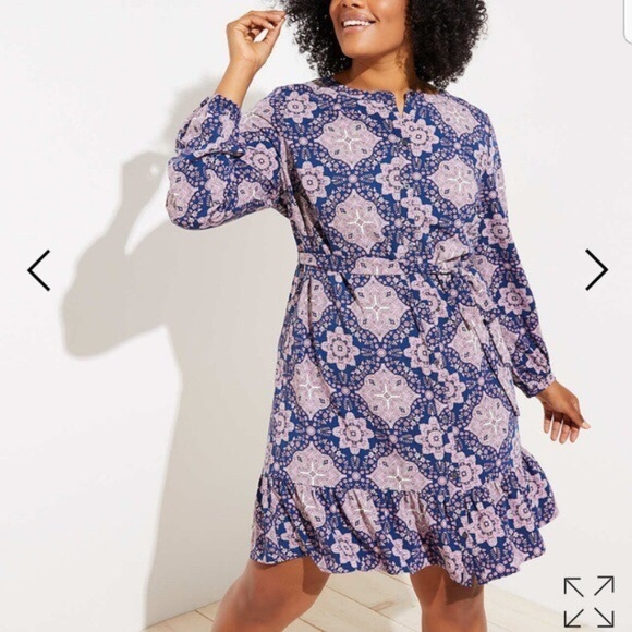 LOFT | Dresses | Nwt Loft Tile Print Dress | Poshmark